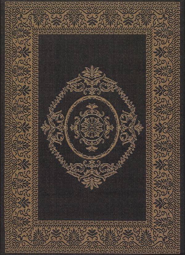 Couristan Recife Antique Medallion Black/Cocoa Rug from Couristan ...
