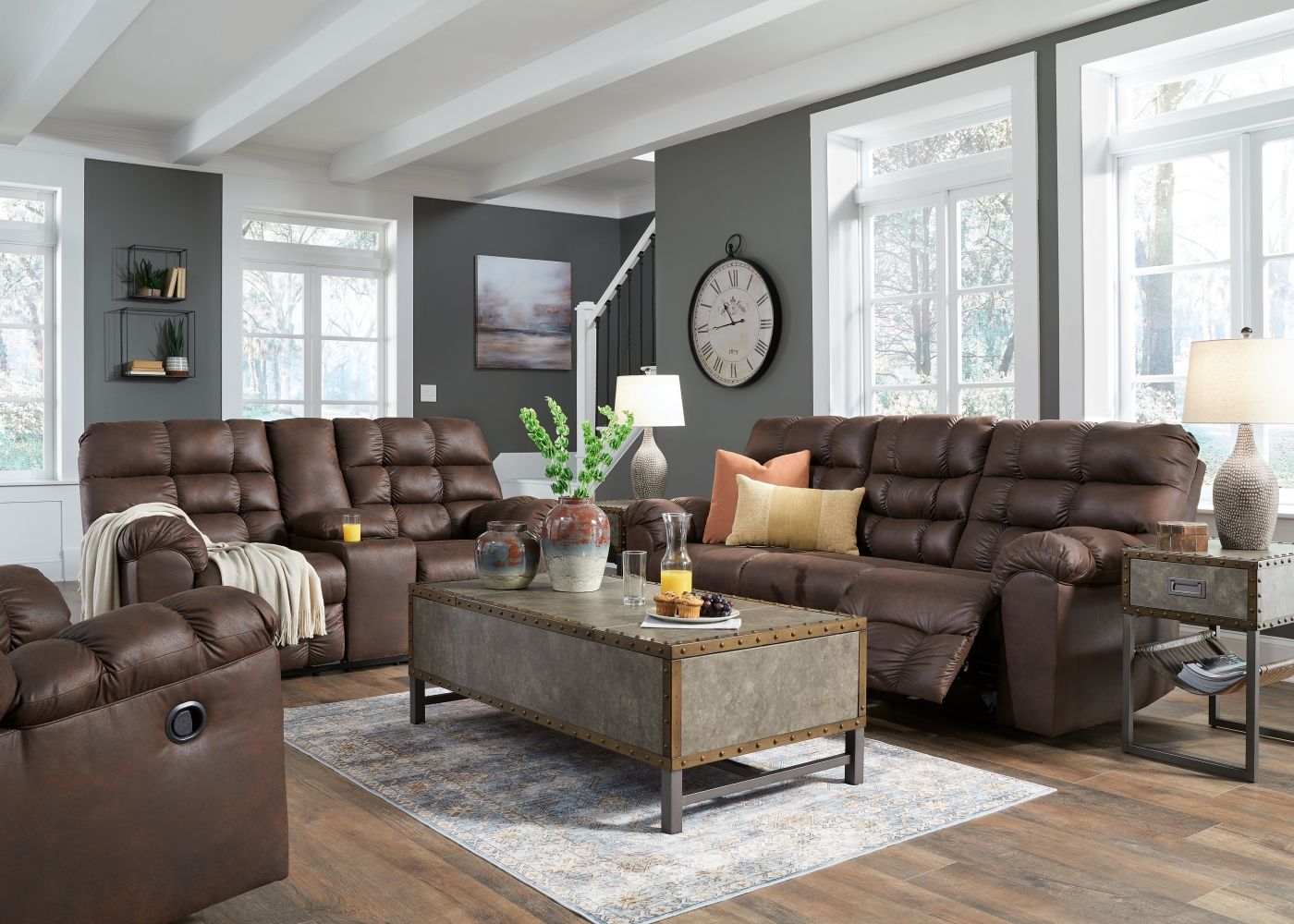 Derwin - Nut - 2 Pc. - Reclining Sofa, Loveseat 28401/89/94 Furniture ...