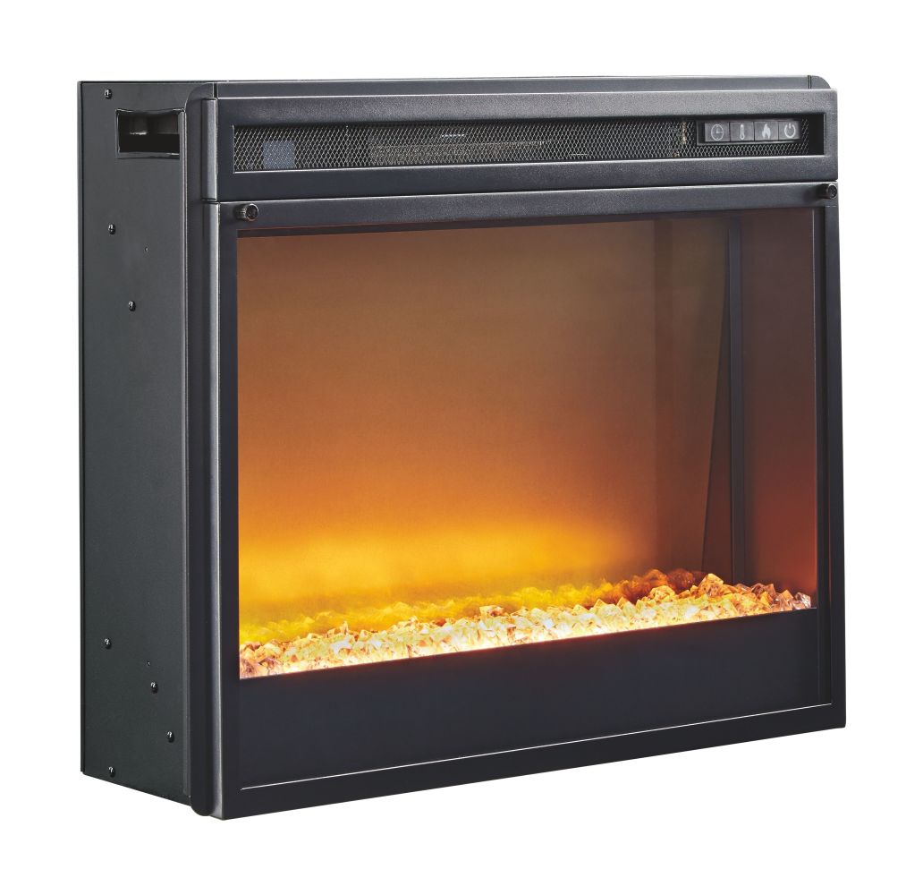 Dorrinson - White / Black / Gray - 60" TV Stand With Fireplace Insert ...