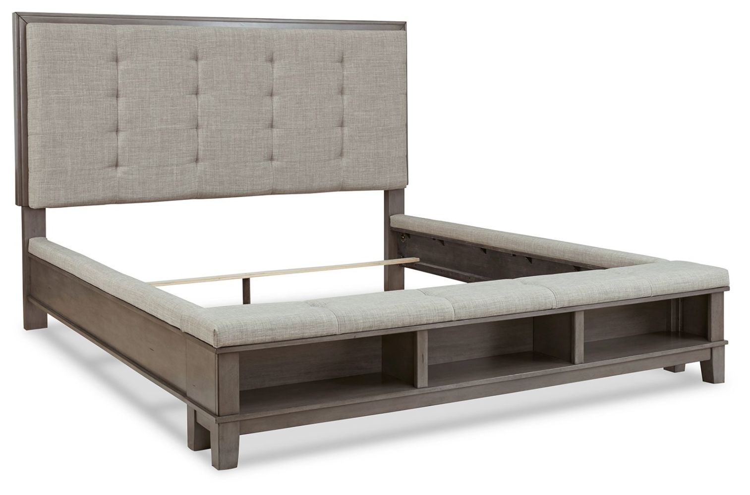 Hallanden - Gray - King Panel Bed With Storage B649/58/56/97 | Derailed ...