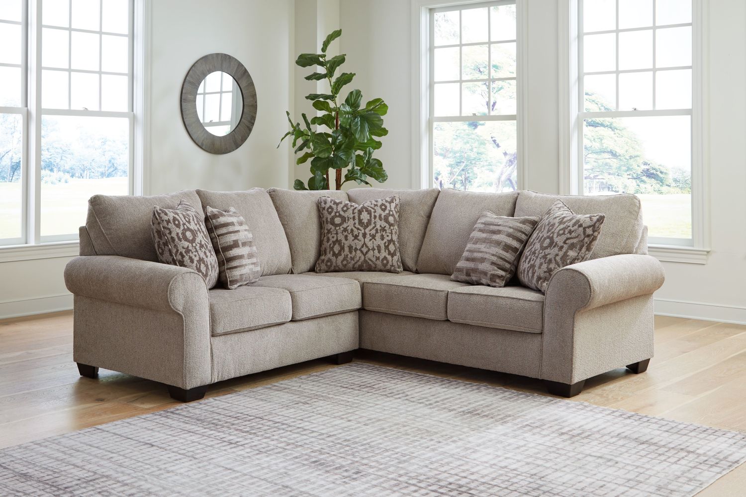 Claireah - Umber - 2-Piece Sectional With Raf Sofa With Corner Wedge ...
