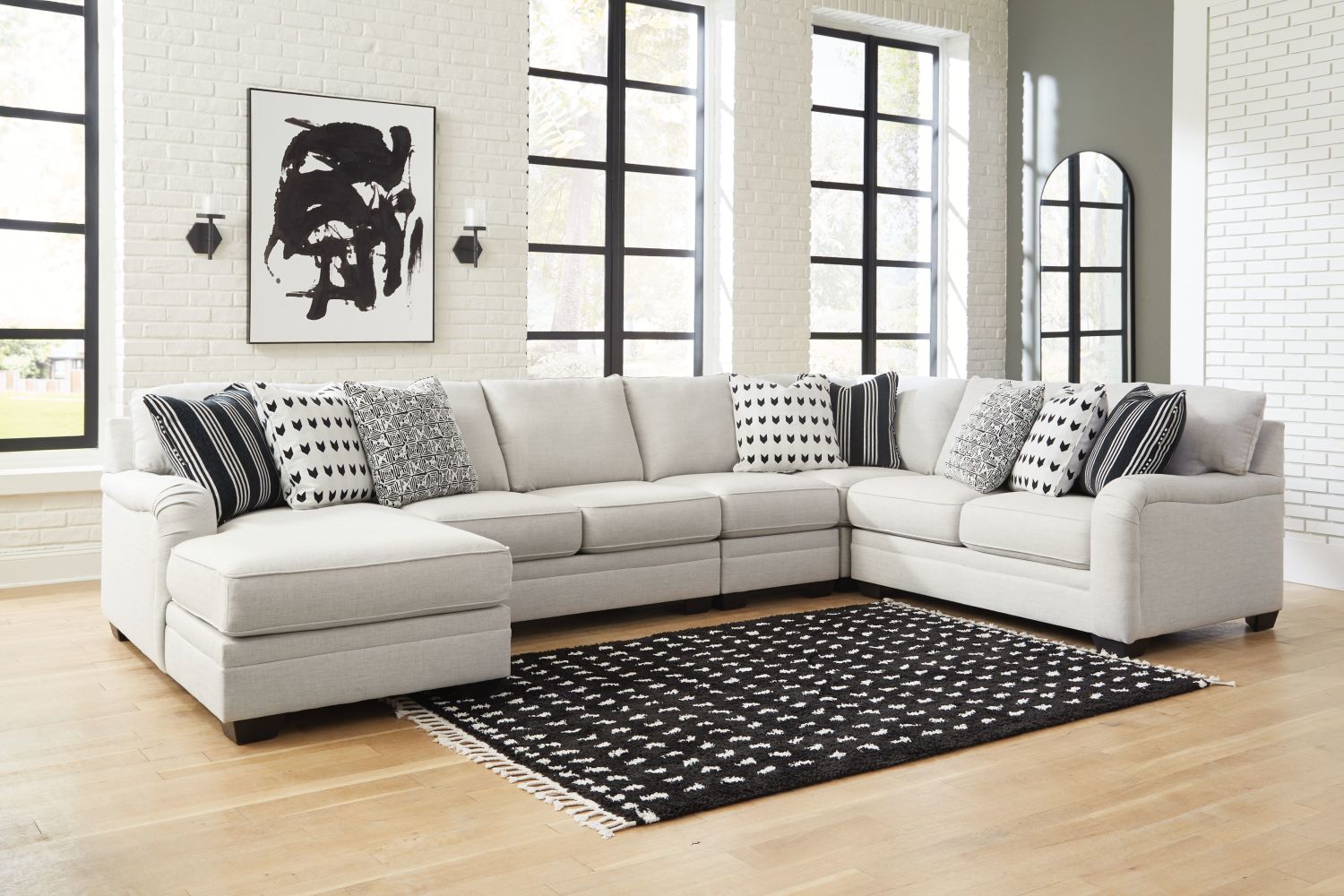 Huntsworth - Dove Gray - 5-Piece Sectional With Laf Corner Chaise ...