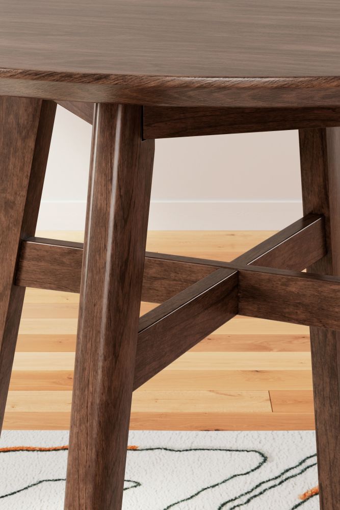 Lyncott - Brown - Round Dining Room Counter Table D615-13 Furniture ...