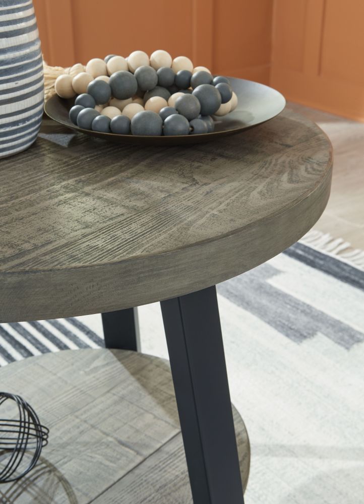 Brennegan - Gray / Black - Round End Table T323-6 | Derailed Commodity ...