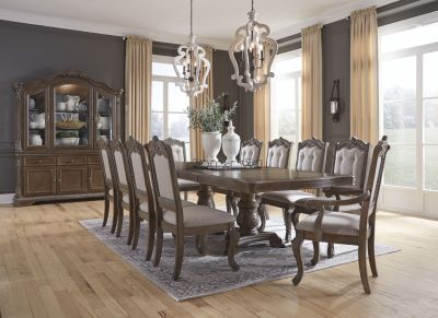 Charmond - Dark Brown - 12 Pc. - Extension Table, 8 Side Chairs, 2 Arm ...